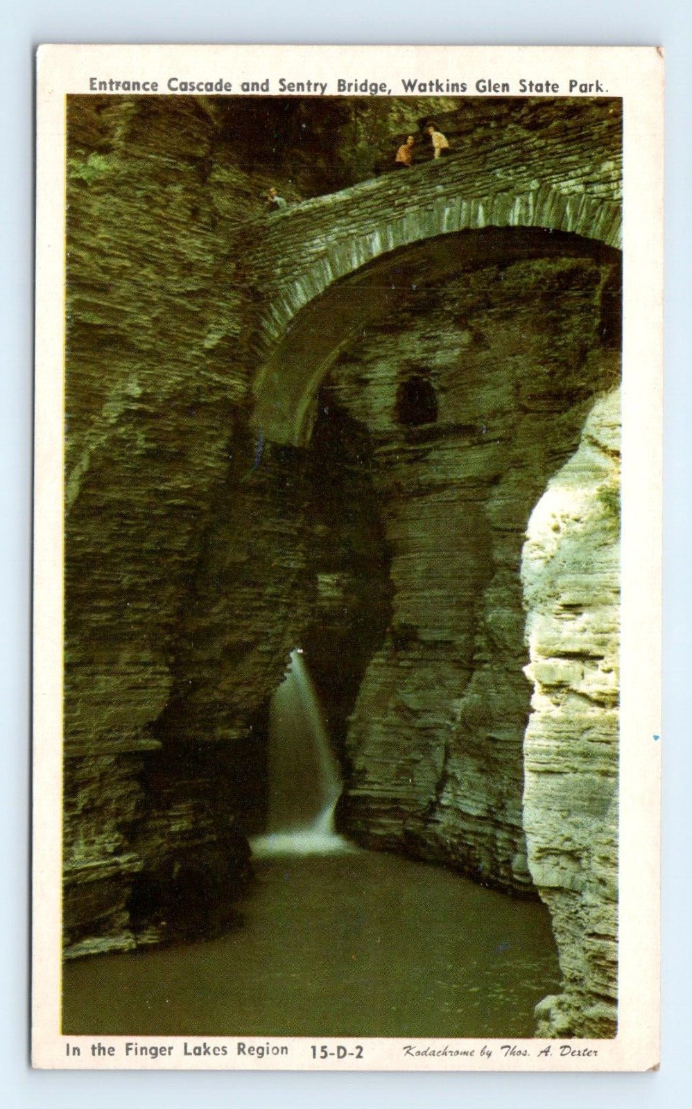 Cascade Sentry Bridge Entrance Watkins Glen State Park NY Postcard ...