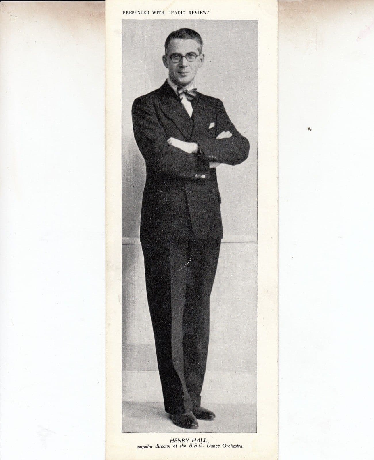 Henry Hall BBC Orchestra Director Radio Review Antique 10" x 3" Old ...
