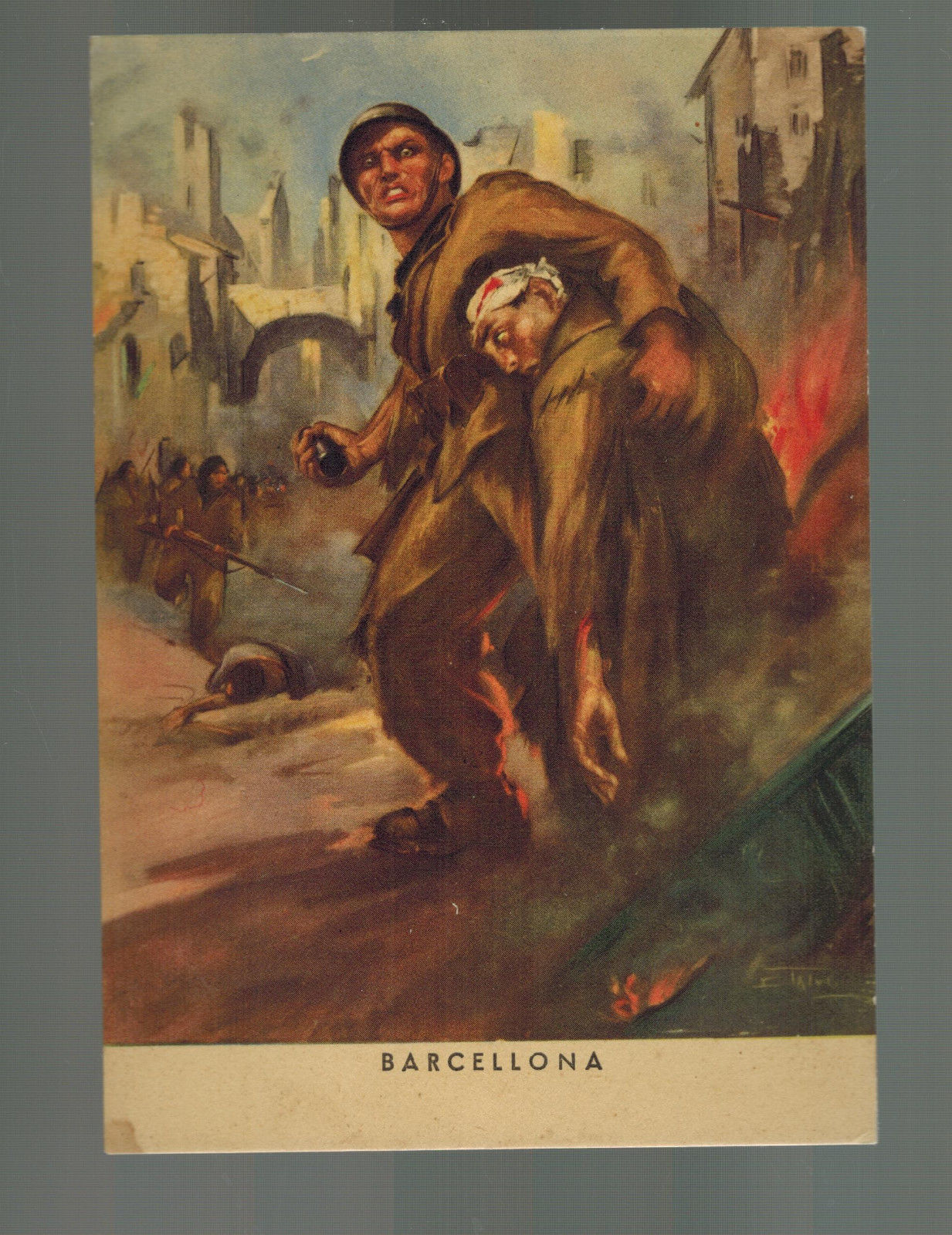 Mint Italy Soldiers Fighting in Barcelona Spain CIvil War Patriotic ...