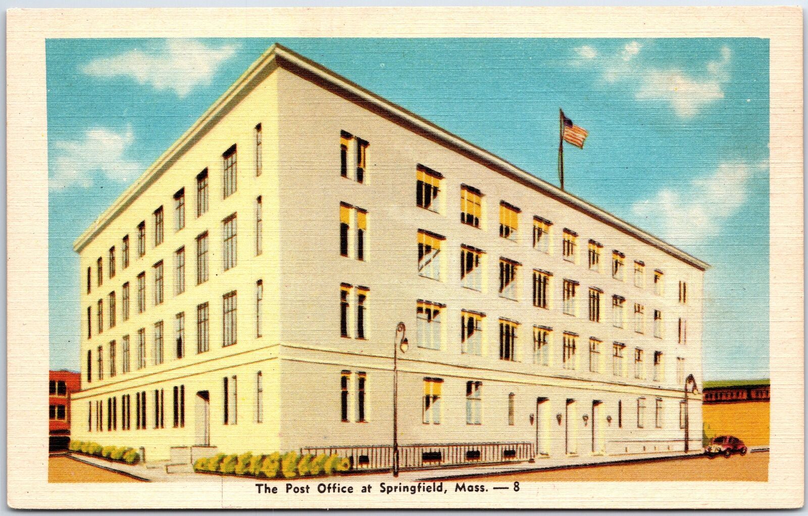 Vintage Postcard the Post Office at Springfield Massachusetts C. 1930s ...