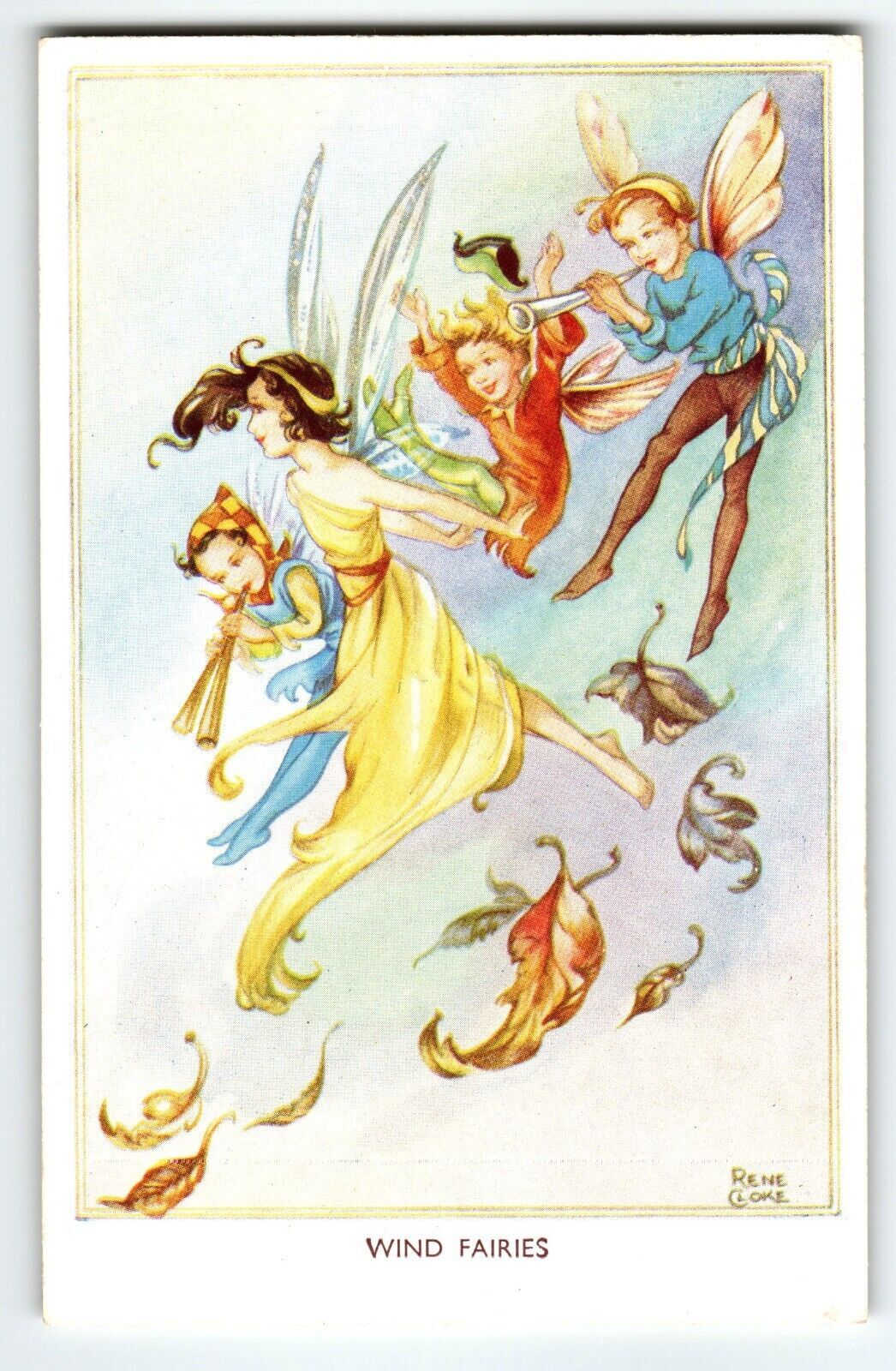 Wind Fairies Postcard Fairy Winged Sprites Fantasy Rene Cloke Valentine ...