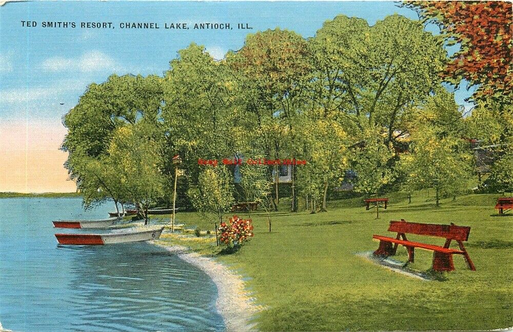 IL, Lake Antioch, Illinois, Channel Lake, Ted Smith's Resort, E.C ...