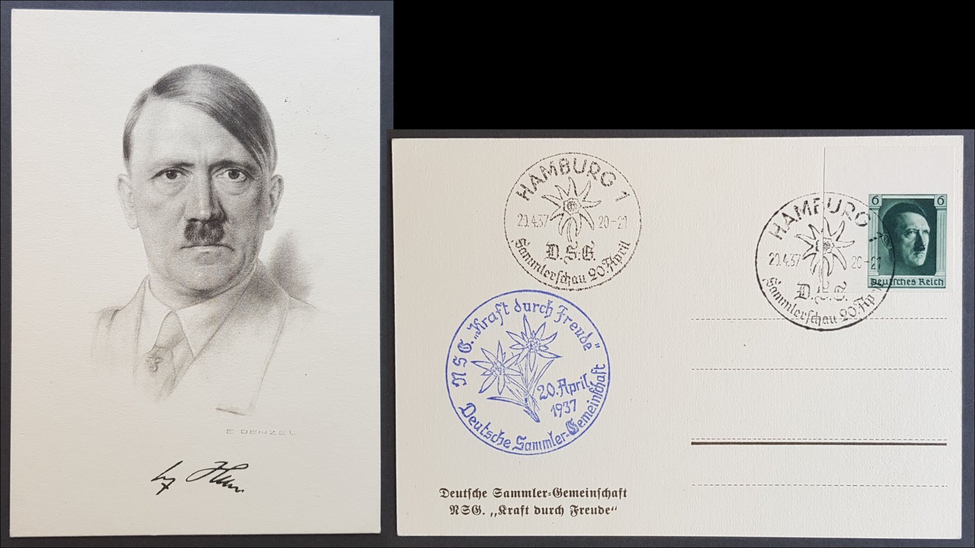 Third Reich Original Nazi Postcard Fuhrer Adolf Hitler Artists Card ...