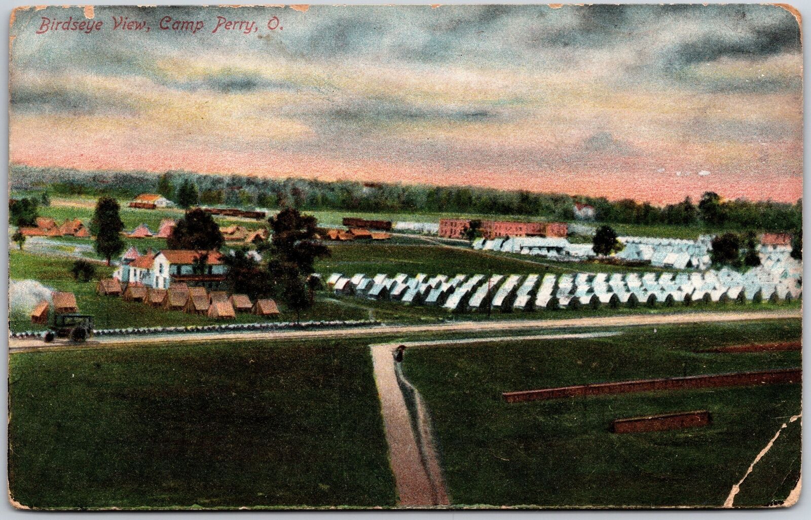 Camp Perry Ohio OH Bird's Eye View Grounds & Pathway Posted Postcard ...