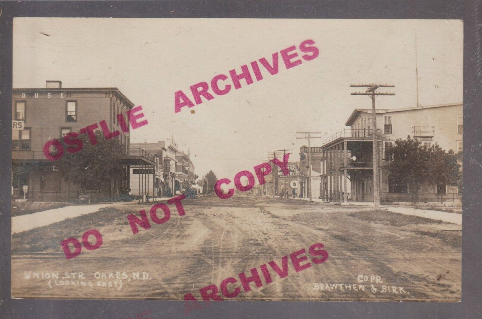 Oakes NORTH DAKOTA RPPC 1913 MAIN STREET STORES nr Ellendale Gwinner ...