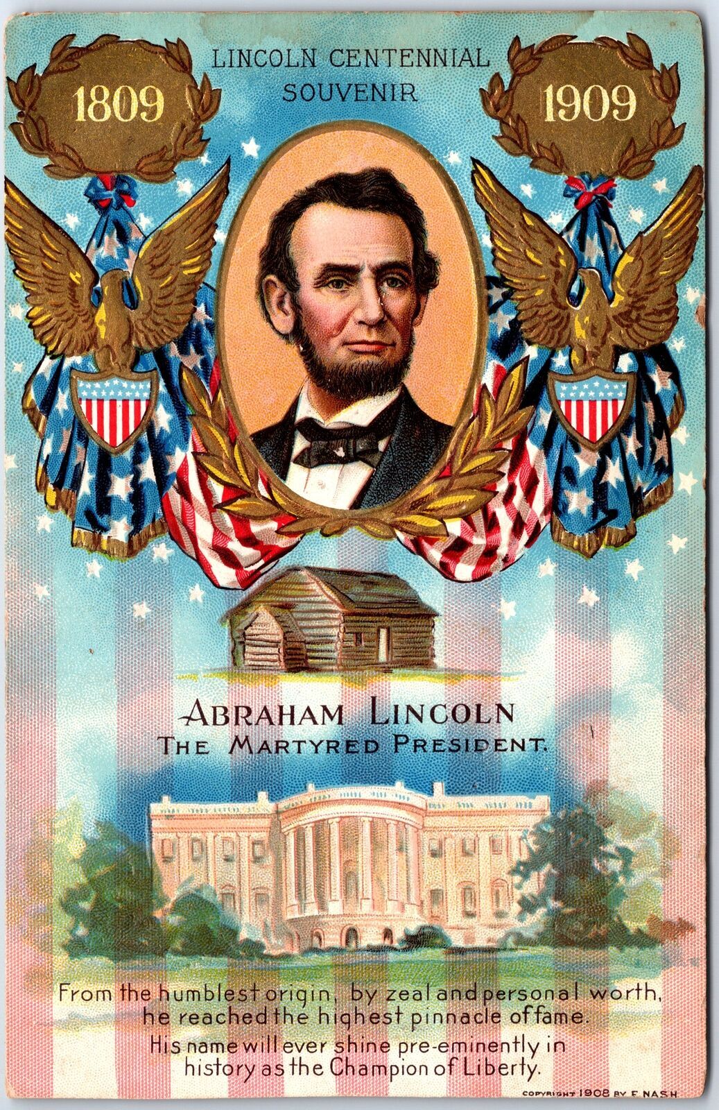 Vintage Postcard President Abraham Lincoln Birth Centennial Souvenir of ...