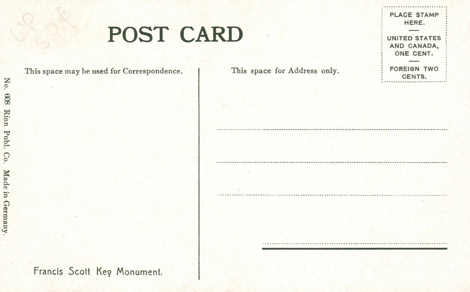 San Francisco California, Francis Scott Key Historical Monument Vintage ...