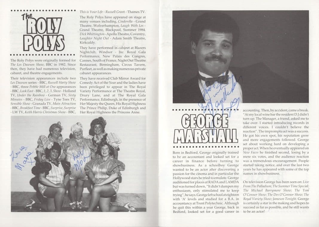The Roly Polys MULTI Hand Signed Michael Barrymore Theatre Programme ...