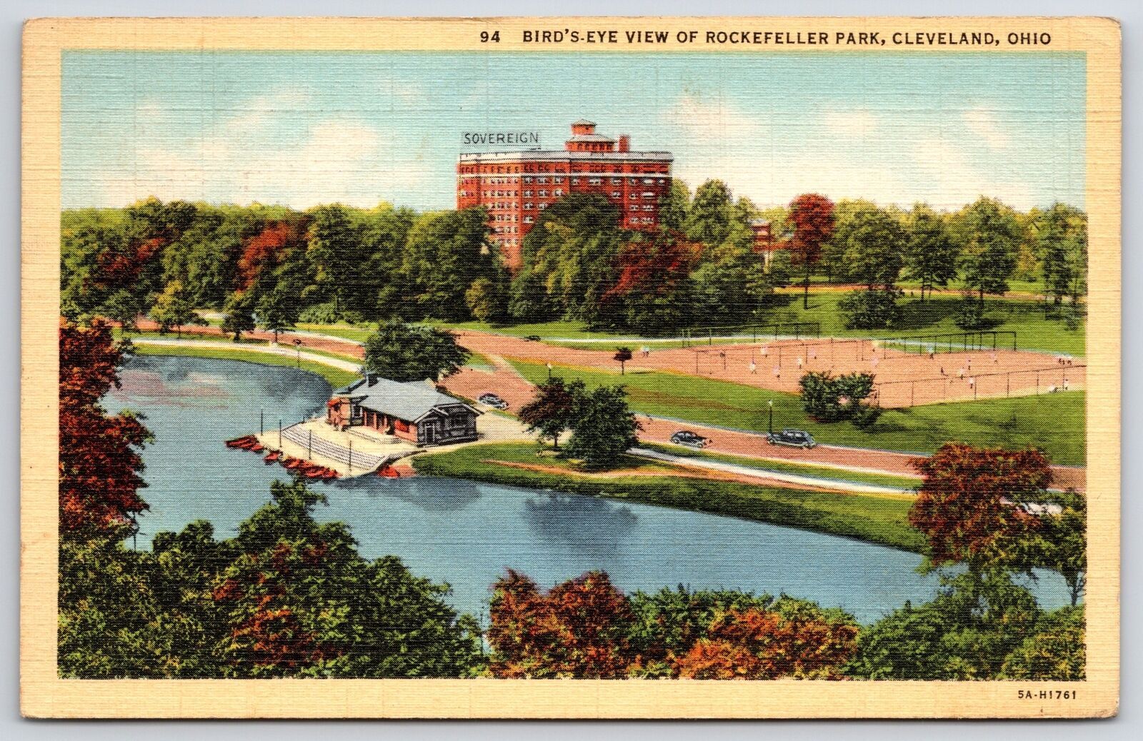 Vintage Postcard 1942 Bird's-Eye View of Rockefeller Park Field ...