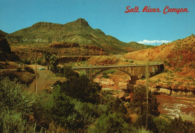 Vintage Postcard Salt River Canyon Highway Bridge Arizona US Highway 60 ...