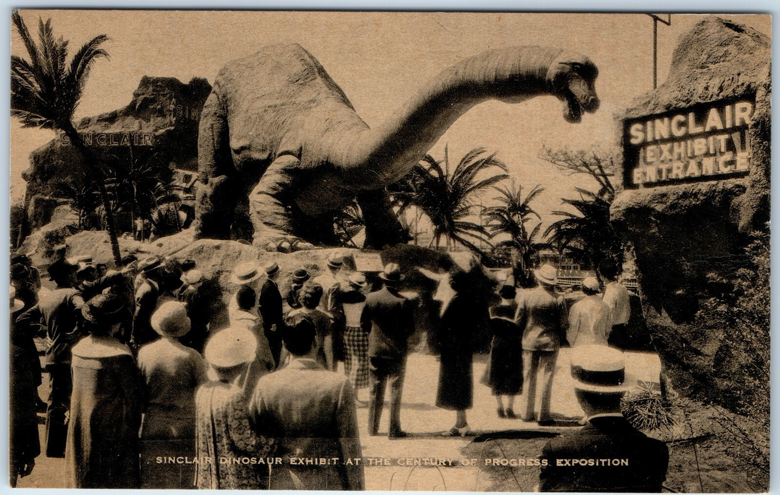 c1930s Chicago IL Sinclair Dinosaur Exhibit World's Fair Brontosaurus ...