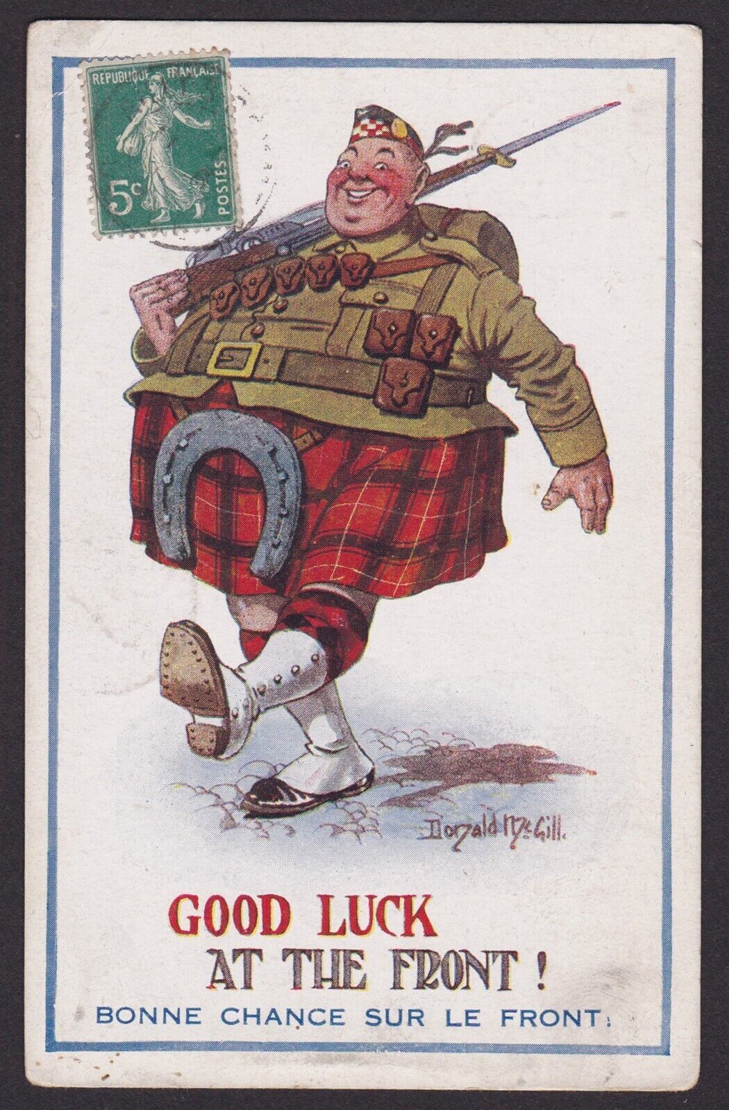 GREAT BRITAIN 1916, Postcard, "Good luck at the front!", Propaganda WWI ...