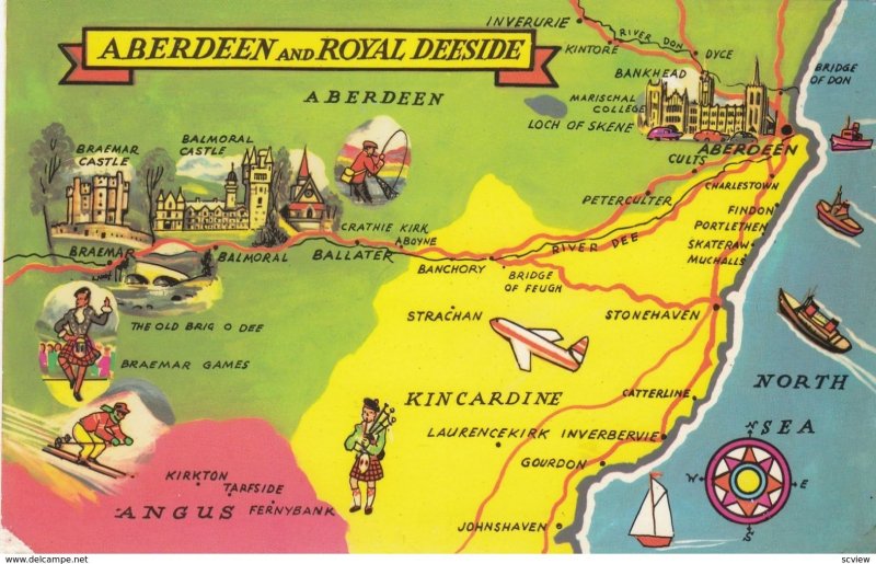 MAP: ABERDEEN , Scotland , UK , 1940-60s | Topics - Maps, Postcard ...