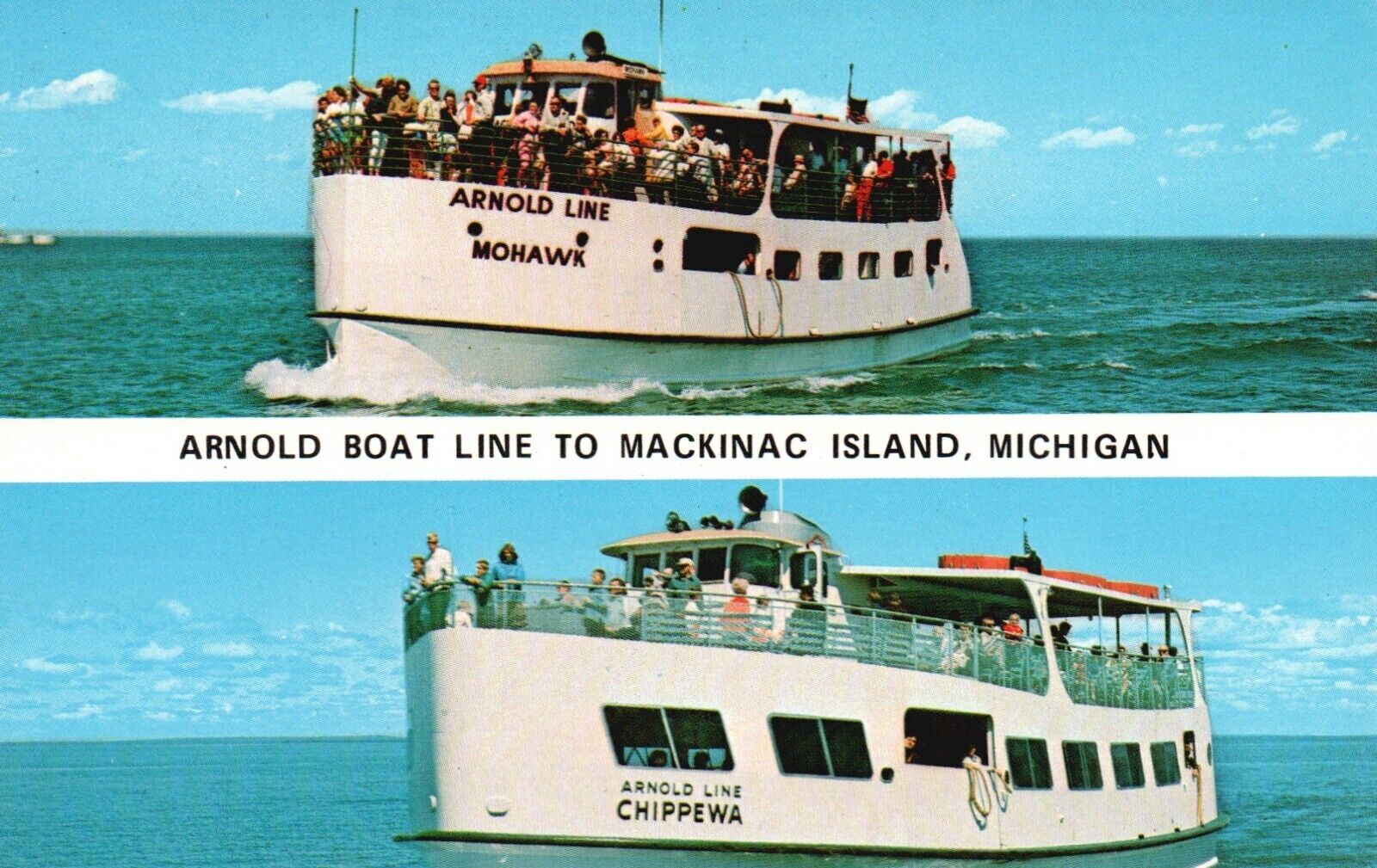 Postcard MI Arnold Boat Line to Mackinac Island Chrome Vintage PC f7403 ...