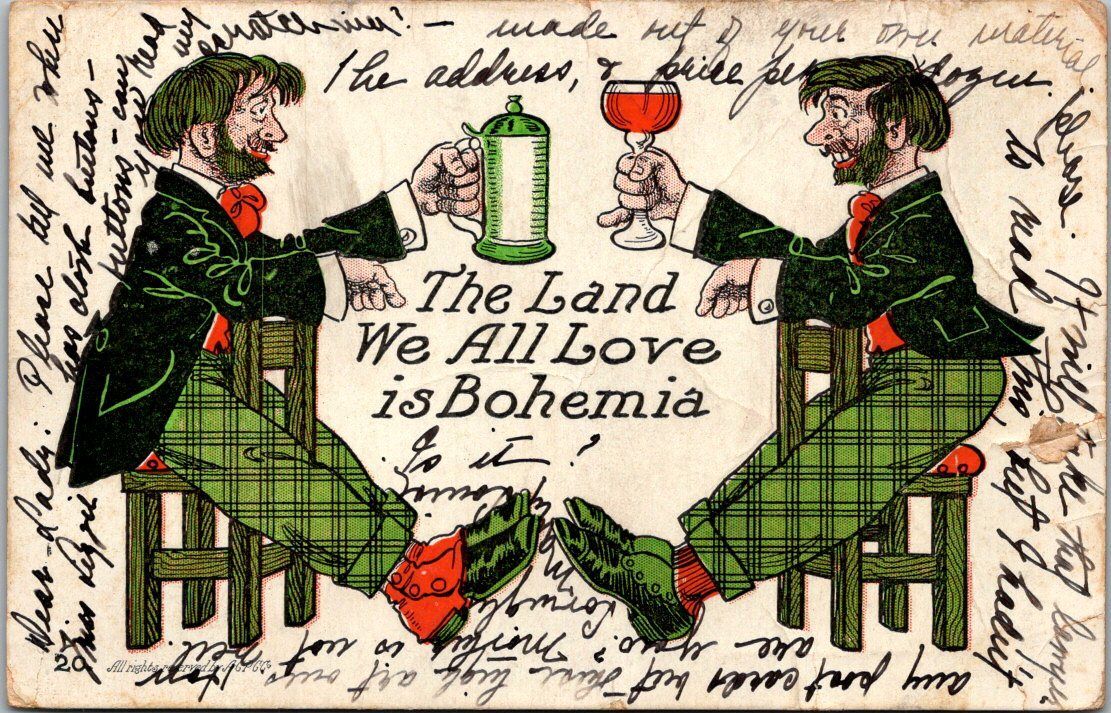Humour Men Drinking The Land We All Love Is Bohemia 1906 | Topics ...