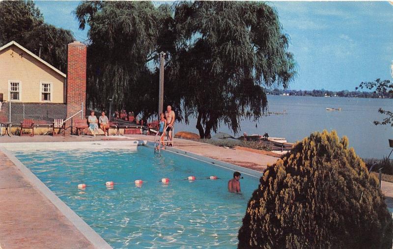 Rochester Indiana~Lake Manitou Reort Swimming Pool~People Swimming~Lake ...