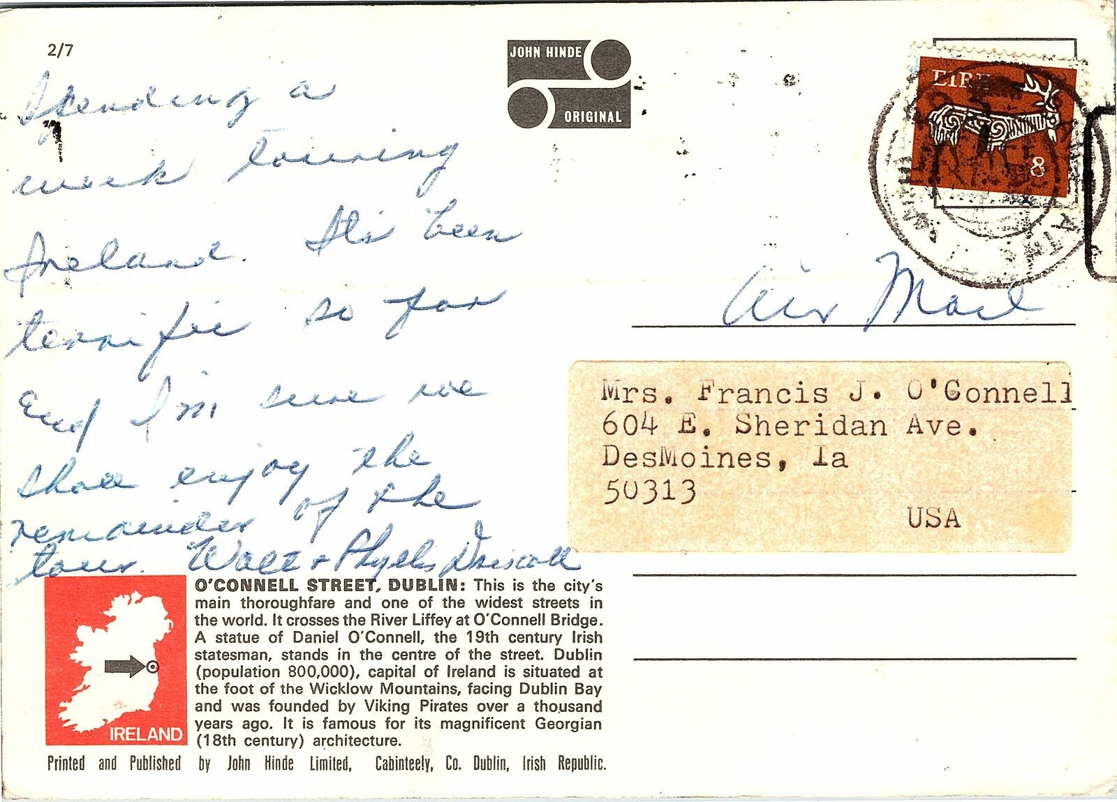 Vintage Continental Size Postcard O'connell Bridge and Street Dublic ...