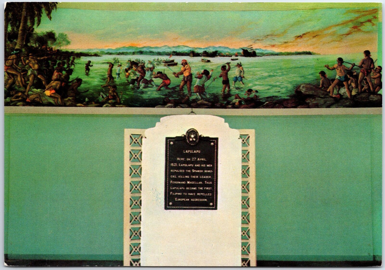 Vintage Continental Size Postcard the Lapu Lapu Marker at Opon Cebu ...