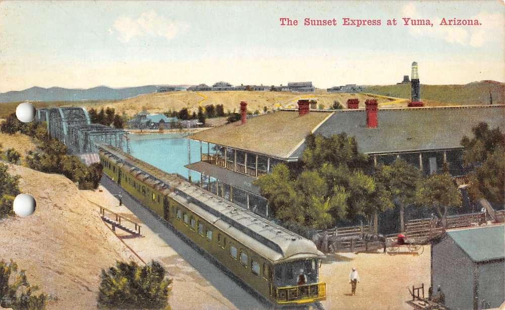 Yuma Arizona Sunset Express Railroad Train Antique Postcard K33863 ...