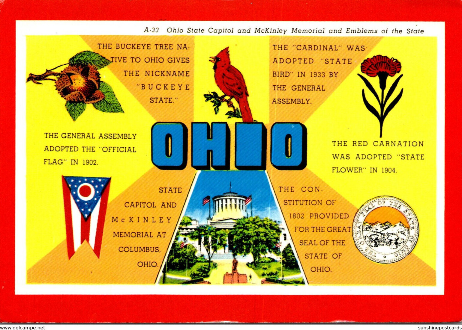 Ohio State Capitol McKinley Memorial and Emblems Of The State | United ...