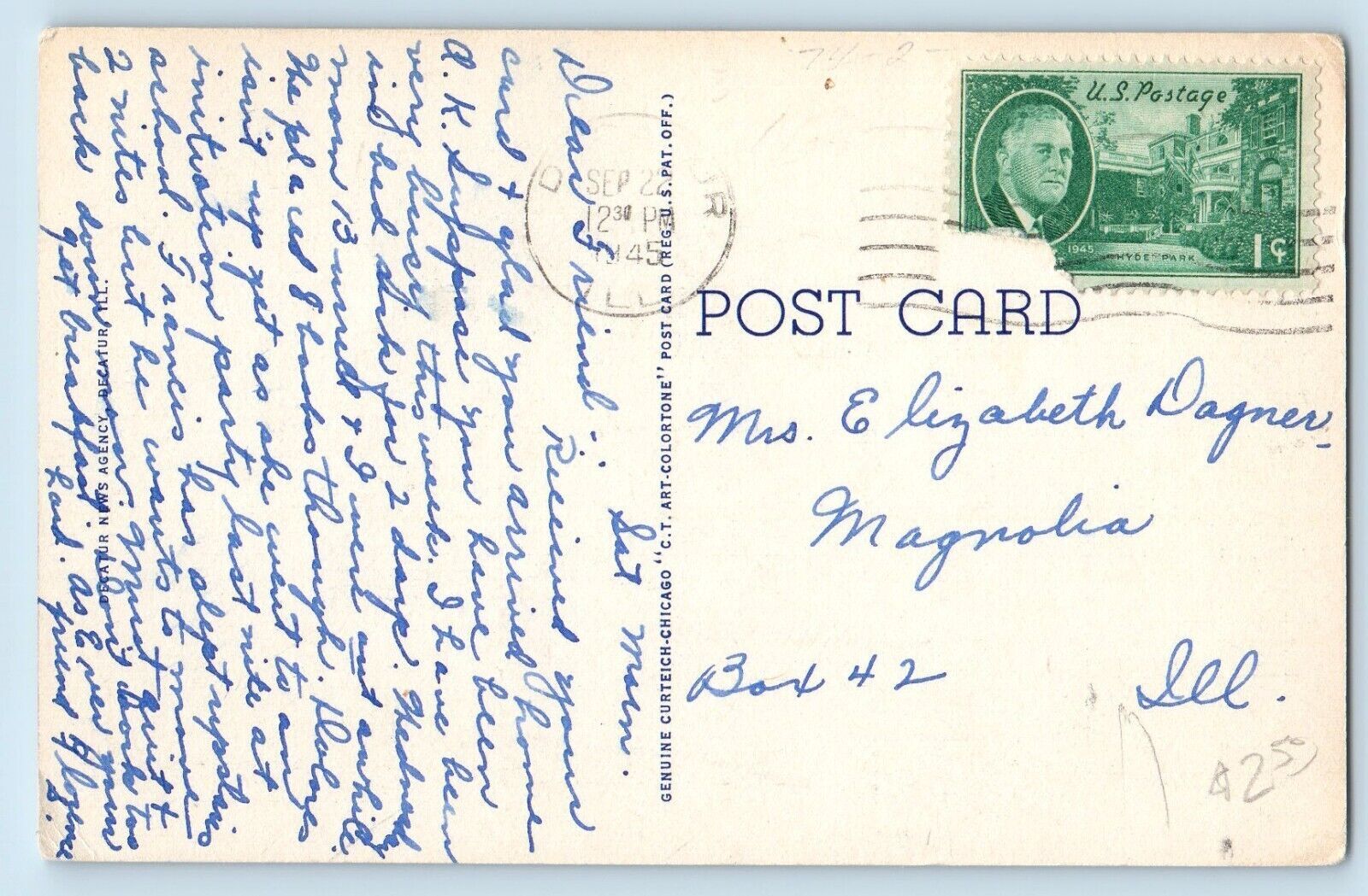 Decatur Illinois Postcard Water Williams Street Exterior Building 1945 ...