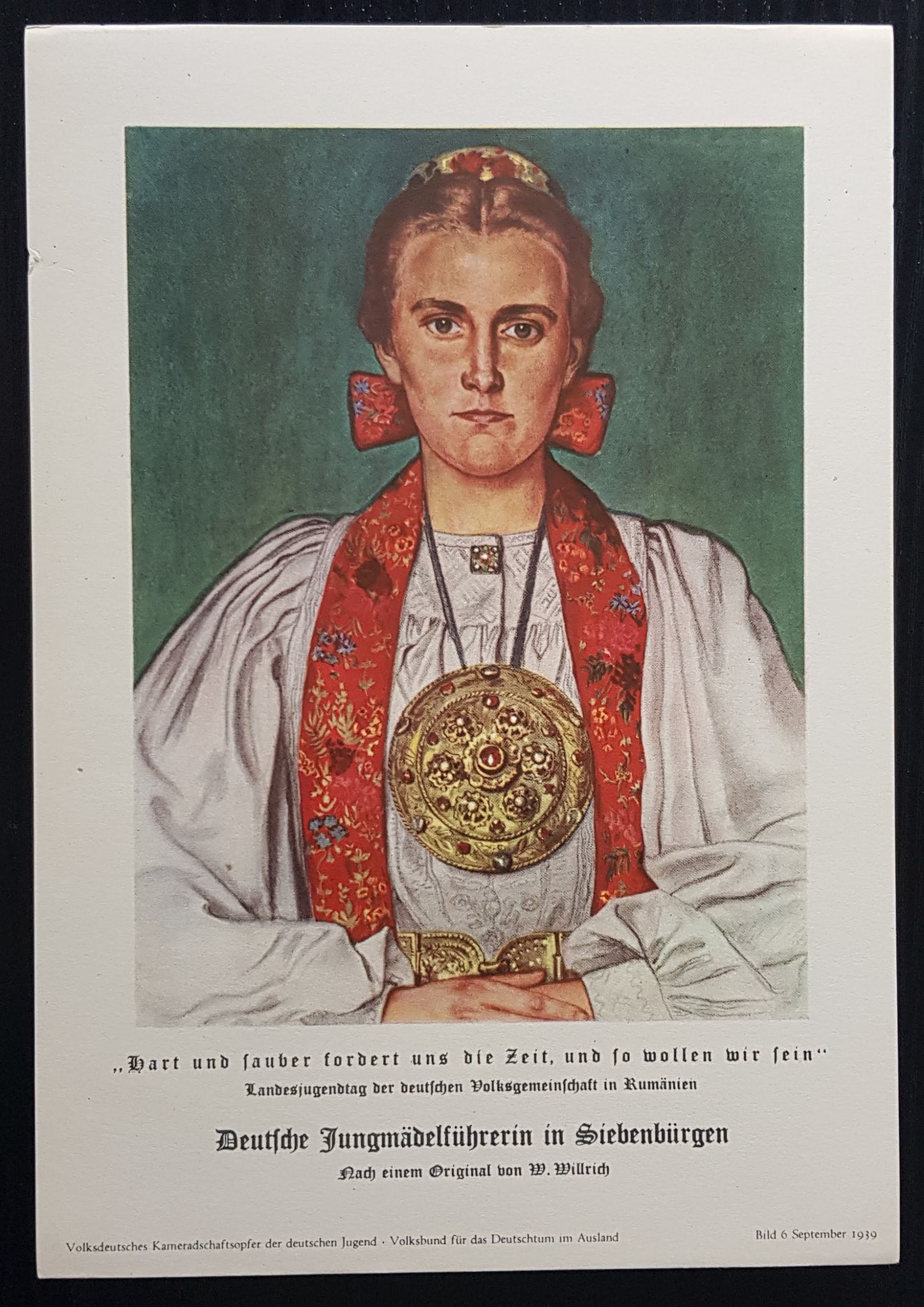 Germany Third 3rd Reich Original Rare Willrich VDA Maxi Card Print Girl ...