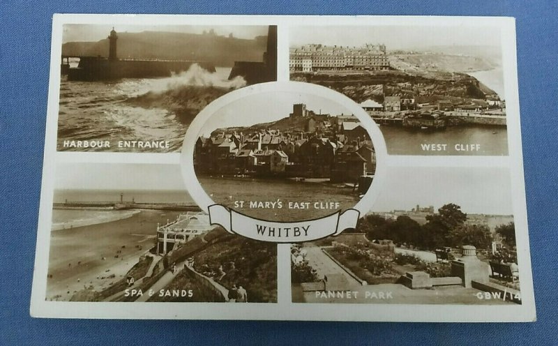 Vintage Real Photo Multiview Postcard Whitby Yorkshire Postmarked 1956 ...