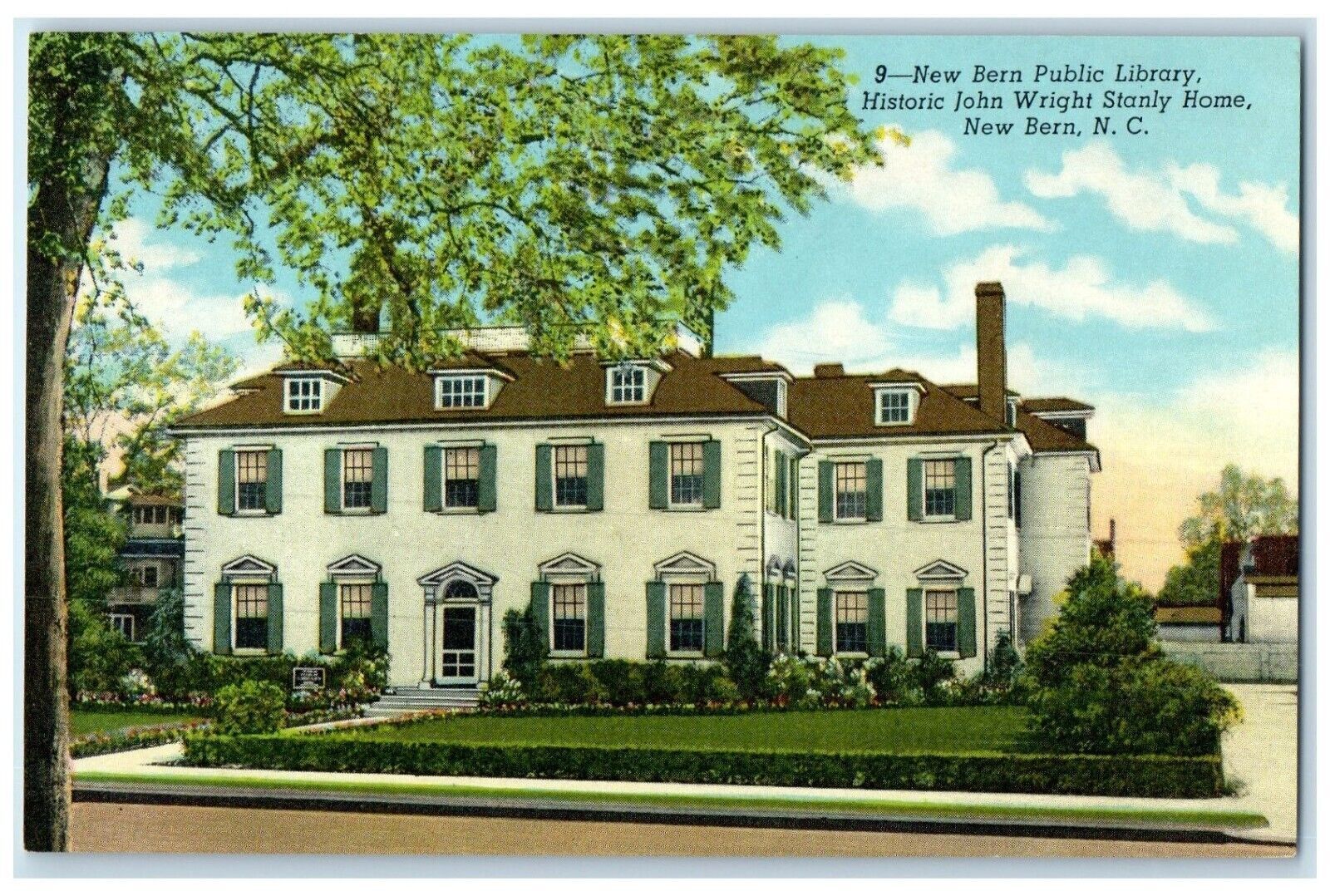 New Bern Public Library John Wright Stanly Home New Bern NC Vintage ...