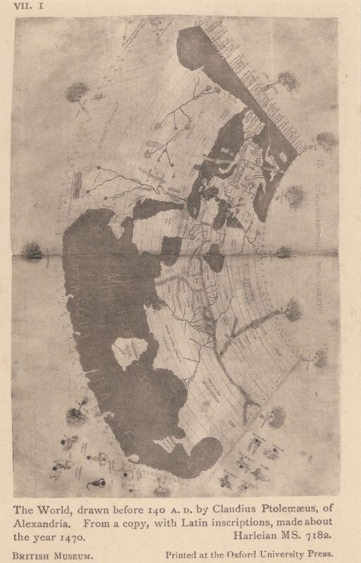 Roman Map Of The World Globe Latin 1400s Antique Postcard | Other ...