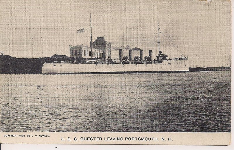 USS Chester, Light Cruiser, 1908, Portsmouth NH, Navy Prison, PA ...