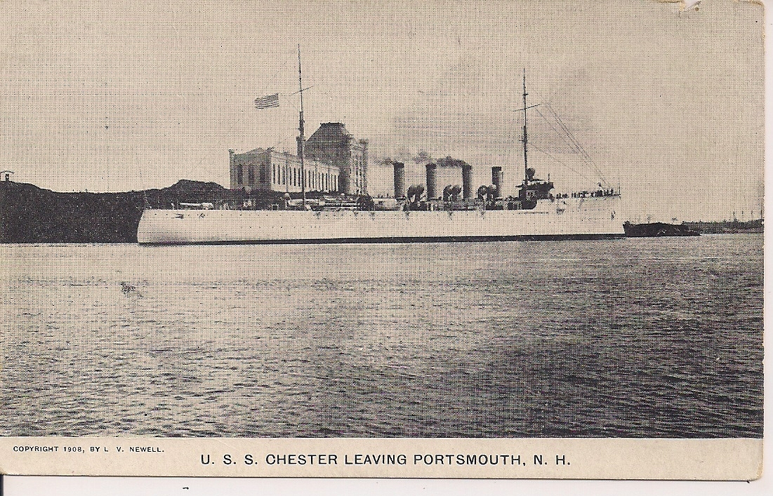 USS Chester, Light Cruiser, 1908, Portsmouth NH, Navy Prison, PA ...