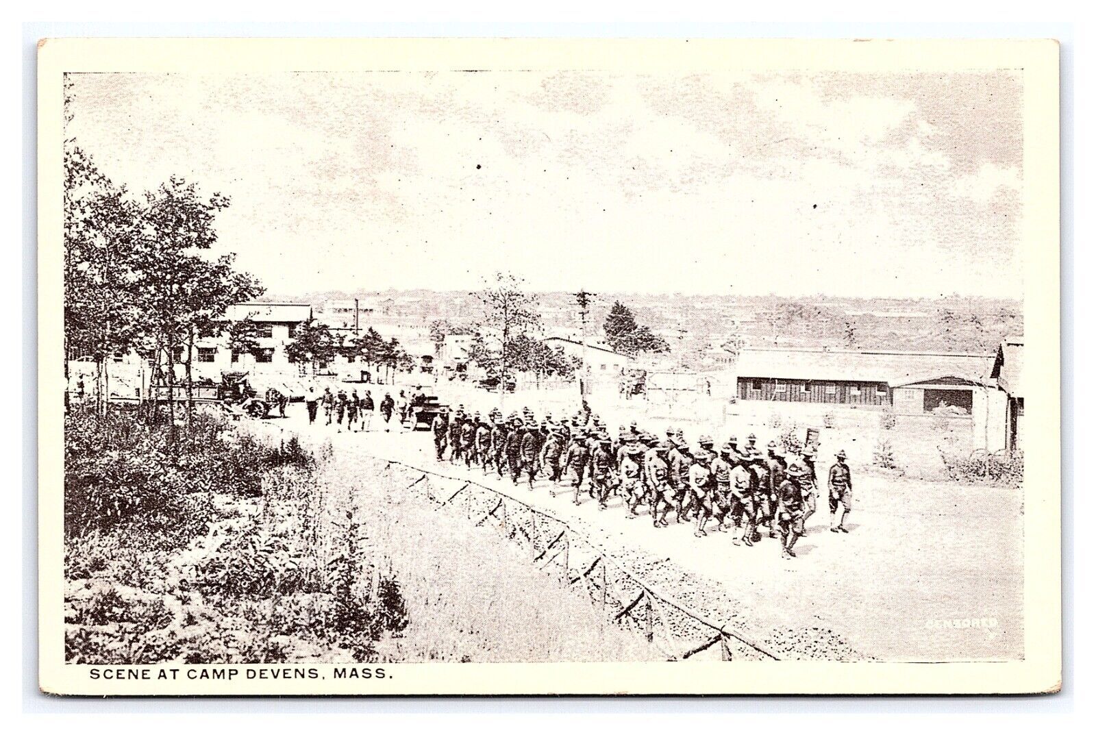 Postcard Scene At Camp Devens Ayer Mass. U. S. Army | United States ...