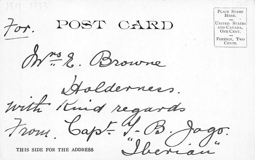 SS Celtic White Star Line Writing on back, missing stamp | Topics ...