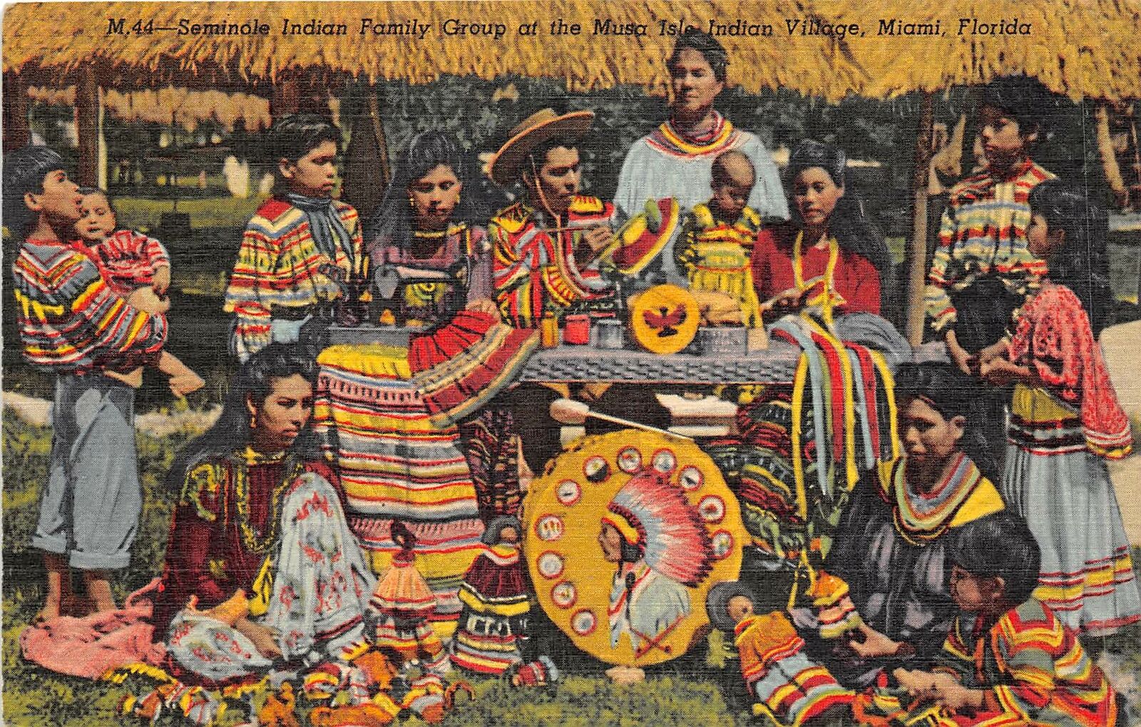 br104600 seminole indian family musa isle indian village florida native ...