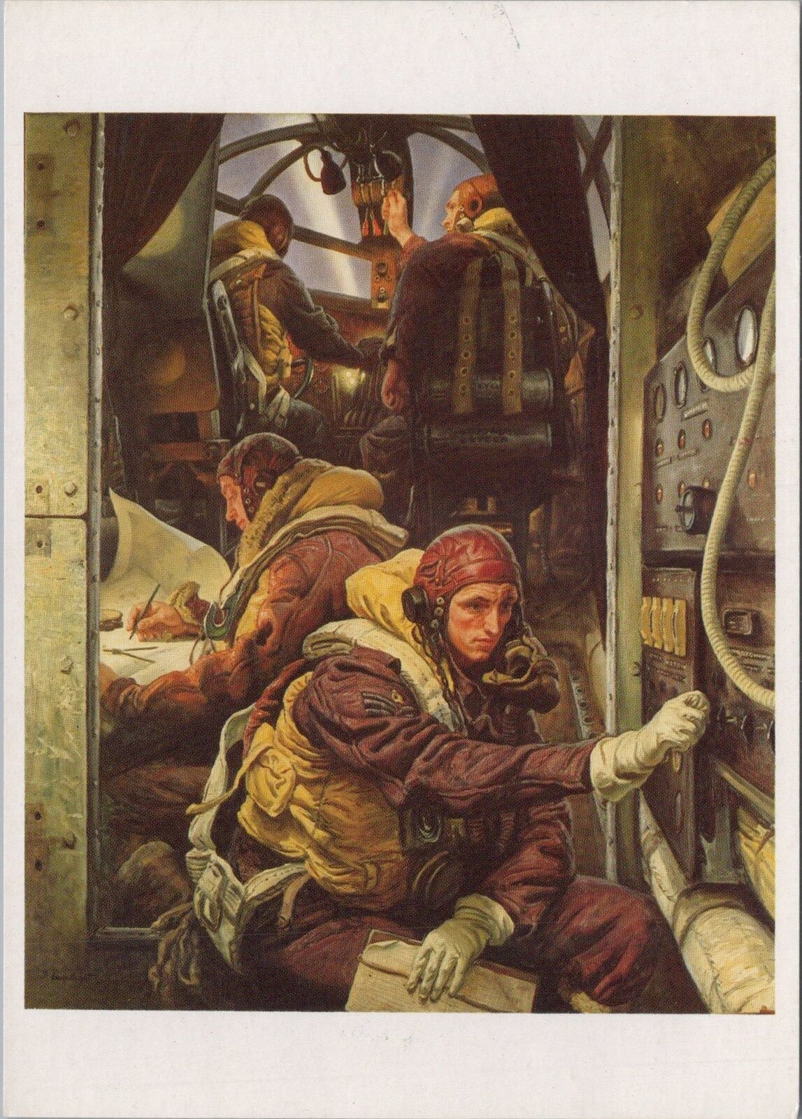 Military Art Postcard - Bomber Aircraft Interior, Dame Laura Knight ...
