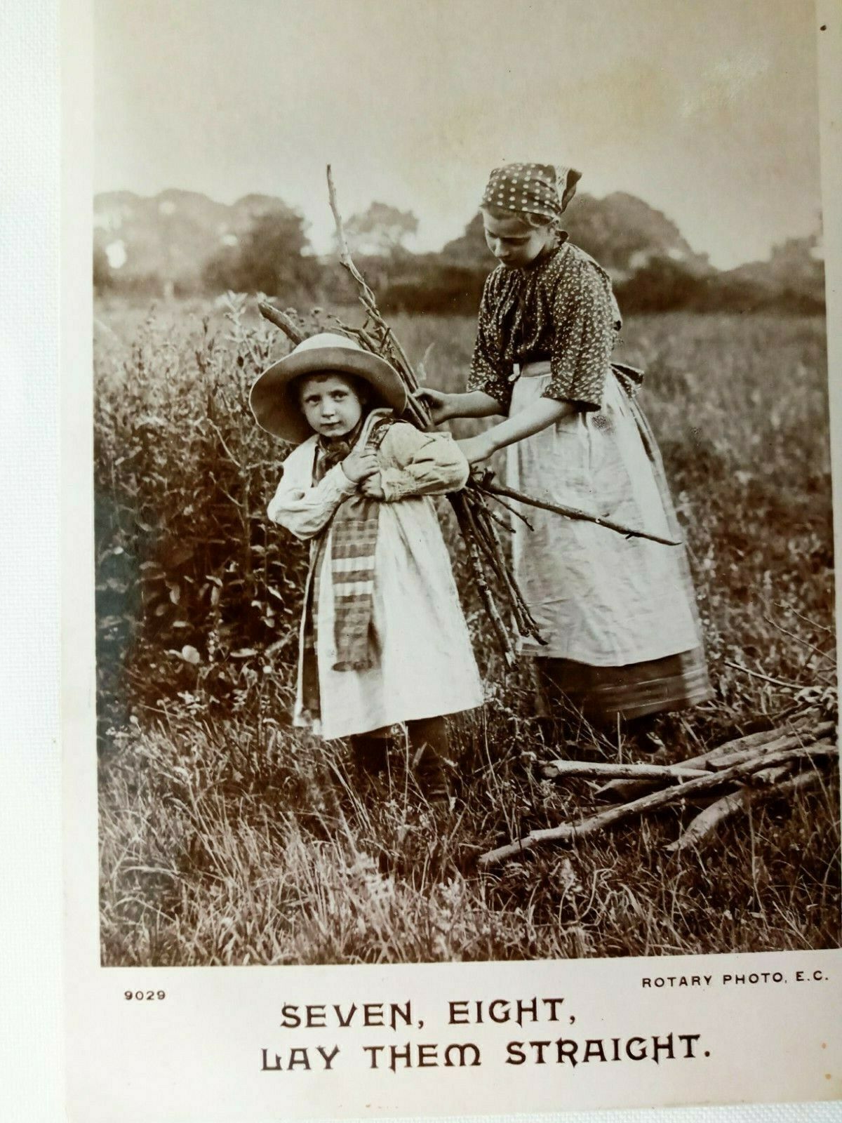 Vintage Postcard 1910's Seven, Eight, Lay them Straight Farming Rotary ...