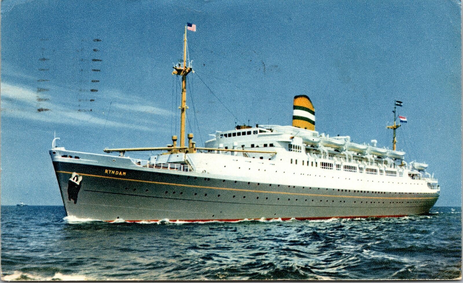Vintage Postcard S.S. Ryndam Cruise Ship Posted at SEA via Paquebot ...