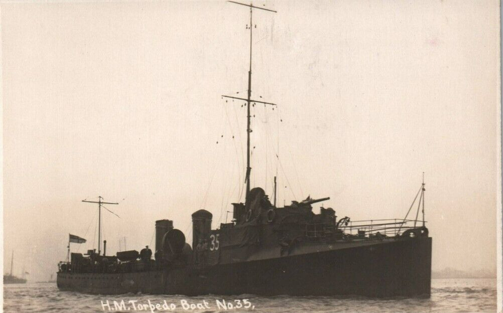 RPPC Photo British Royal Navy WWI HM Torpedo Boat No. 35 c.1910 | Other ...