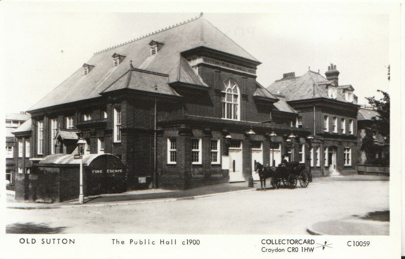 Surrey Postcard - Old Sutton - The Public Hall c1900 - Ref N280 ...