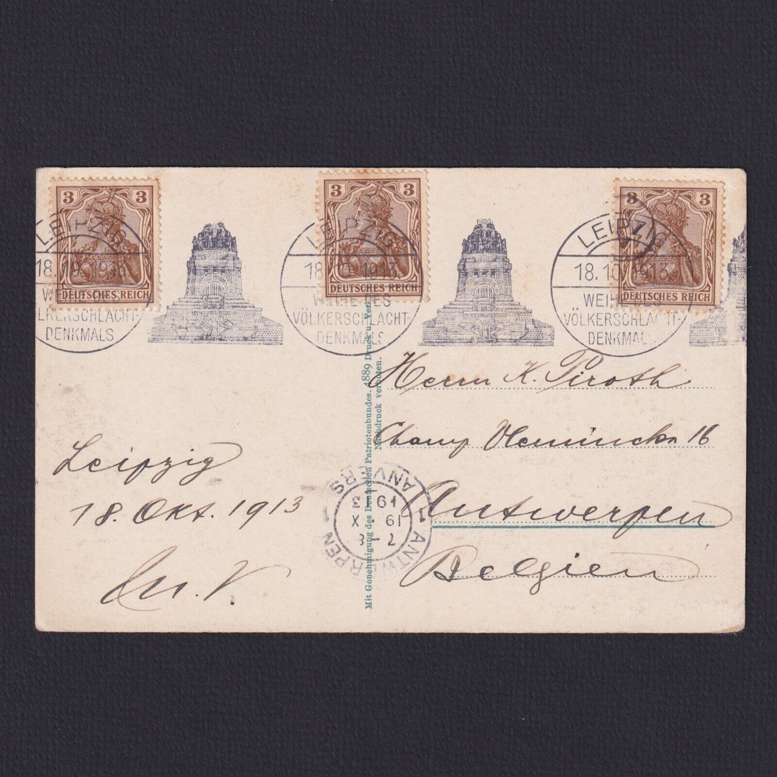 GERMANY 1913, Postcard, Leipzig Monument to the Battle of the Nations ...