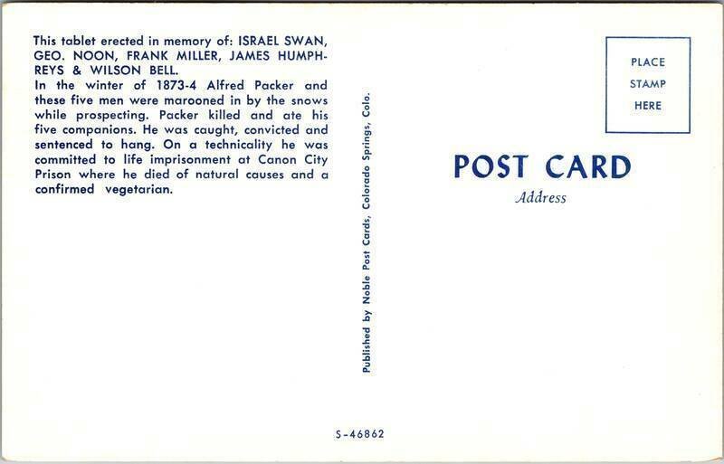 Alfred Packer Victims Memorial Lake City,CO Hinsdale County Colorado ...