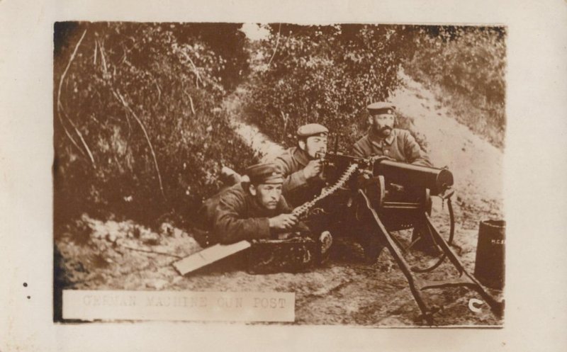 Rppc Germany Soldiers Machine GUN Post WW1 Military Real Photo Postcard ...