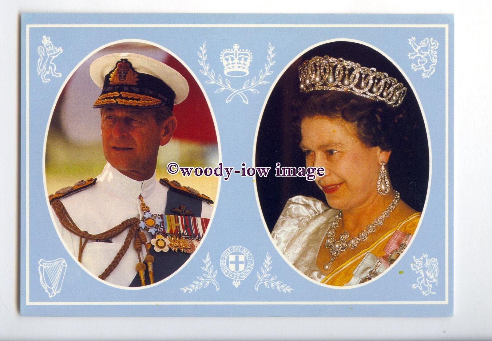 er0037 - The Queen & Duke of Edinburgh Portraits with Blue Border ...