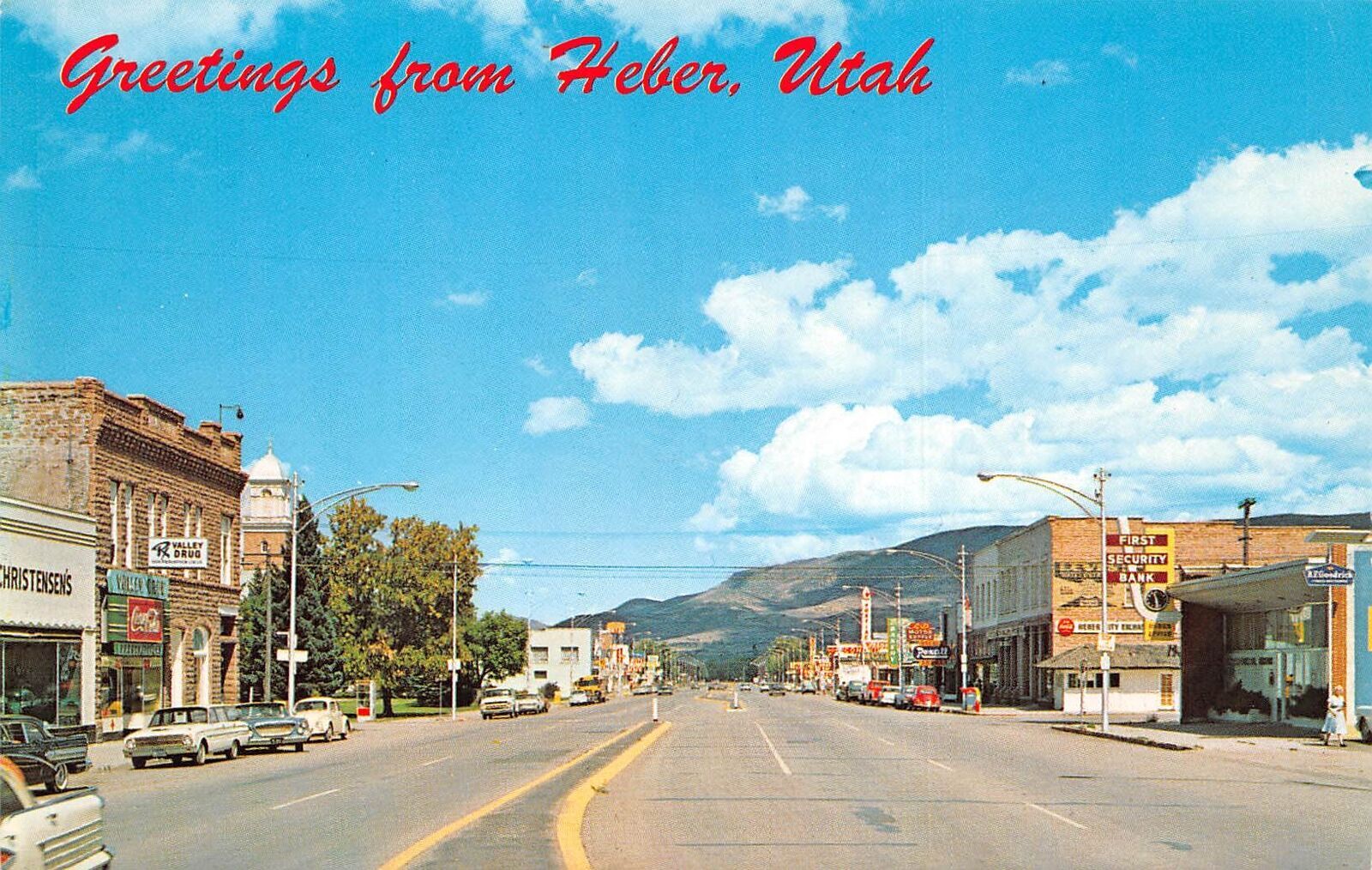 Heber Utah Street Scene, Coca Cola Sign & Drug Store, Photochrome PC ...