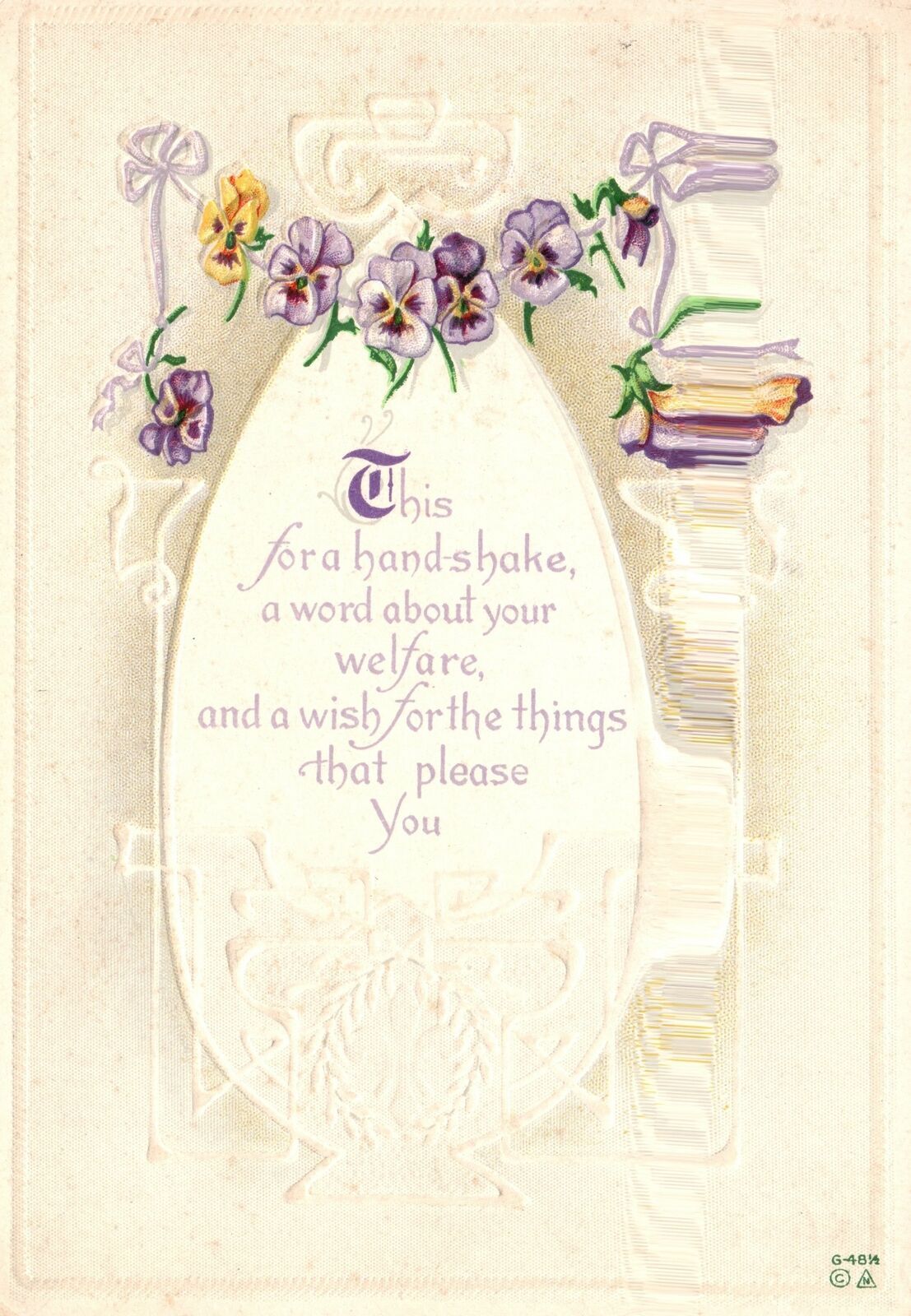 Vintage Postcard 1916 This For Hand-Shake Word About Welfare & Wish ...
