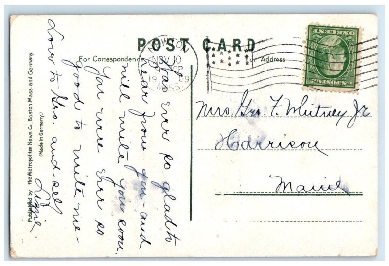 1909 Park Street Showing State House Exterior Boston Massachusetts MA ...