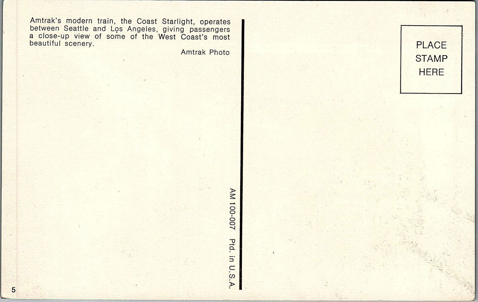 Vintage Amtrak Coast Starlight Railway Railroad Photochrome Postcard 38 ...