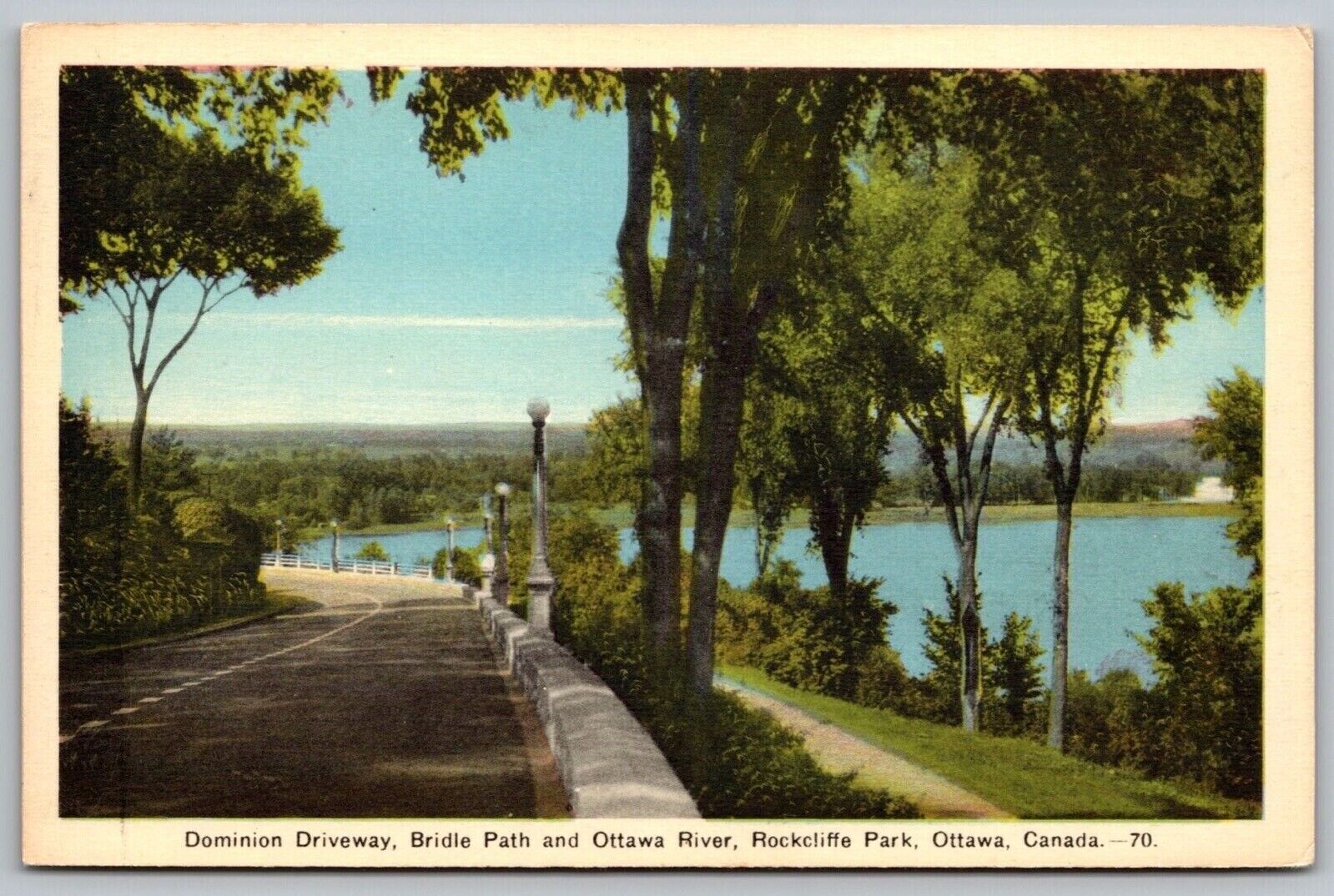 Ottawa Canada Rockcliffe Park Ottawa River Bridlge Path Linen Postcard ...