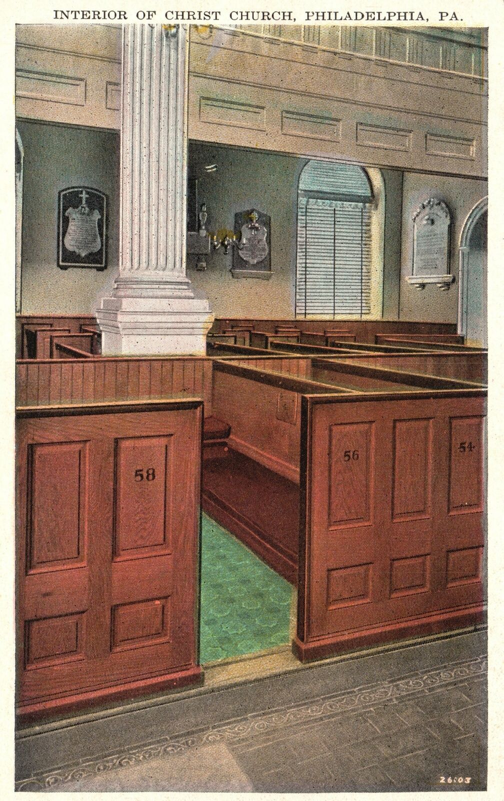 Vintage Postcard Interior Of Christ Church Philadelphia Pennsylvania P ...