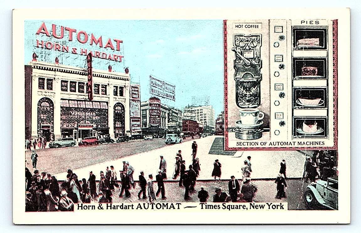 NEW YORK, NY ~ AUTOMAT CAFETERIA Times Square c1940s Lumitone Postcard ...